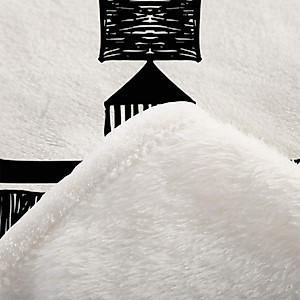 Mugod Native American Style Throw Blanket Tribal Black and White Geometric Arrow Ethnic Soft Cozy Fuzzy Warm Flannel Blankets Decorative for Baby Toddler Swaddle Dog Cat 30X40 Inch