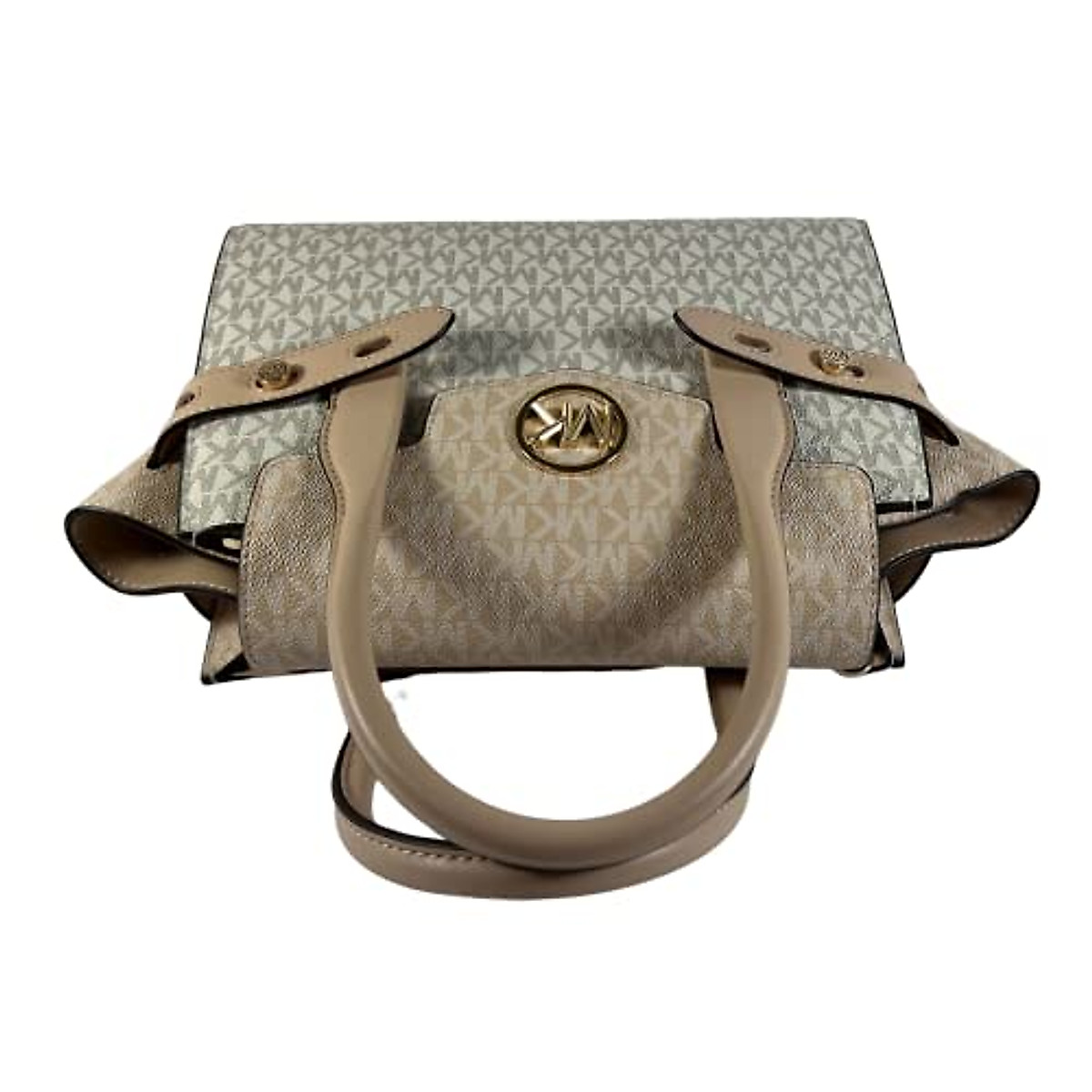 Michael Kors Carmen Colorblock Medium Flap Satchel -Buff Multi