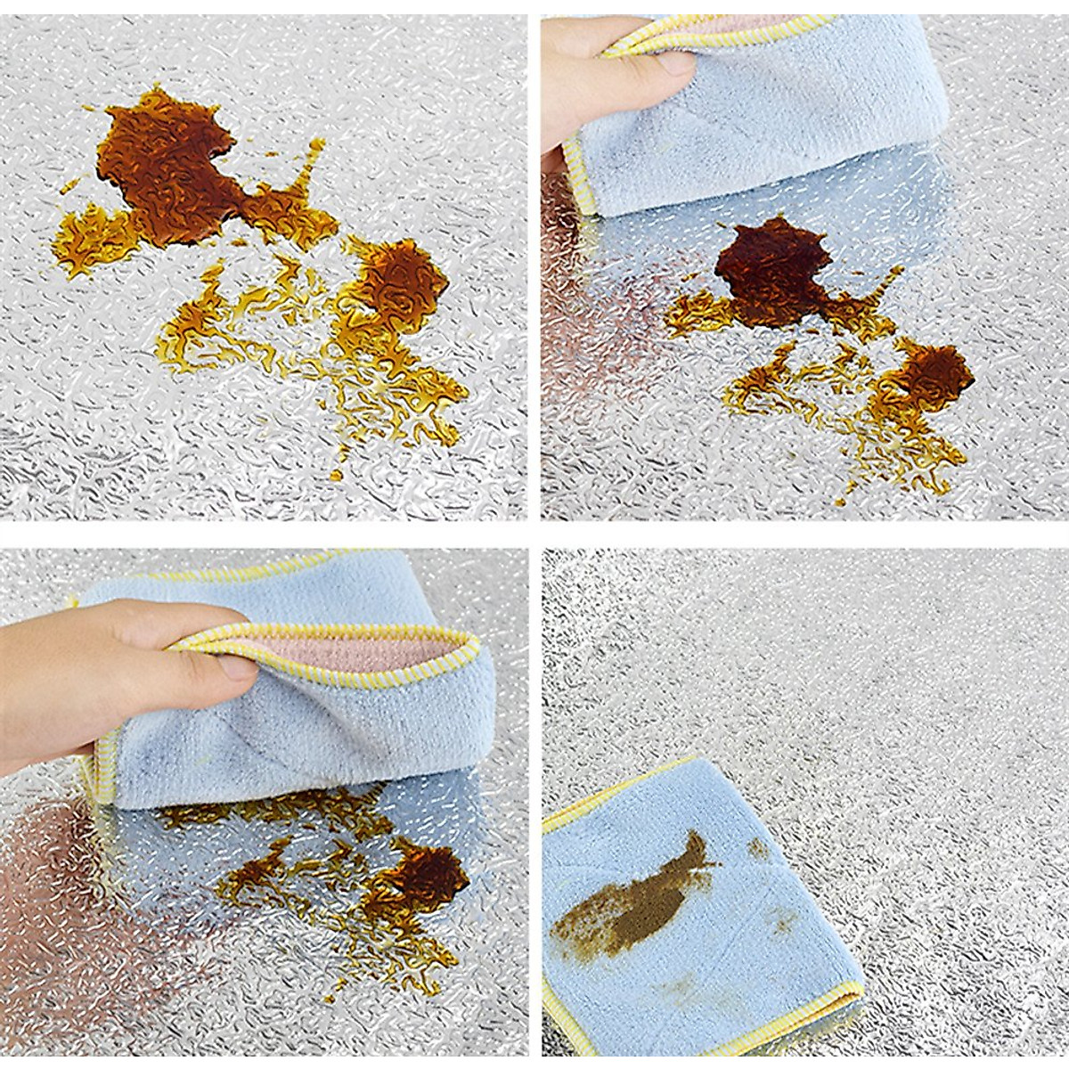 REDODECO Bestevers Kitchen Waterproof Aluminum foil Stickers Anti Greasy Counter Top Peel Stick Wall Decal, 15.8inch x 79inch