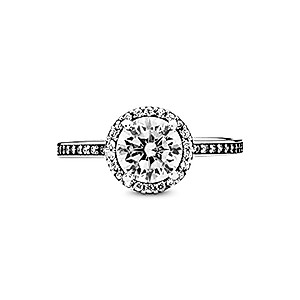 PANDORA Classic Elegance Ring, Sterling Silver, Clear Cubic Zirconia, Size 8.5