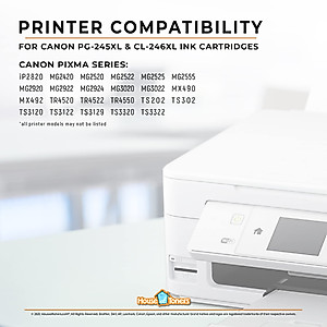 Houseoftoners Remanufactured Ink Cartridge Replacement for Canon PG-245XL CL246XL 245 XL 246 XL for PIXMA MG2520 MG2522 MG2525 MX492 TS202 TS302 TS3122 (1 Black 1 Color, 2 Pack)
