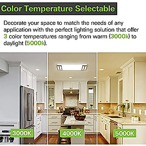 hykolity 2FT 3 CCT LED Flush Mount Puff Lights 30W, 3000lm, 3000K/4000K/5000K Selectable, 2 Foot Kitchen Ceiling Lights for Kitchen, Utility Room, Laundry, Fluorescent Replacement, 120-277V, ETL