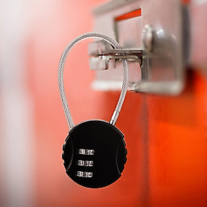 Combination Lock 3 Digit Luggage Locks Small Gate Locks TSA Bag Locks Waterproof Travel Padlock for School Gym Sports Fence Toolbox Gate Case, Hasp Storage (Red, Black, Blue,3 Pieces)