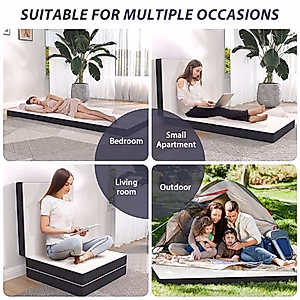 Tri-Fold Gel Memory Foam Mattress - Portable, Foldable Mattress with Washable Cover & Non-Slip Bottom & Breathable Sides, CertiPUR-US Certified, Fiberglass Free, 4 Inch Small Twin