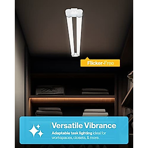 Sunco Linkable LED Utility Shop Light, 4500 LM, 5000K Daylight, 4 FT, 48 Inch Integrated Fixture for Garage, 40W Equivalent 150W, Surface + Suspension Mount, White