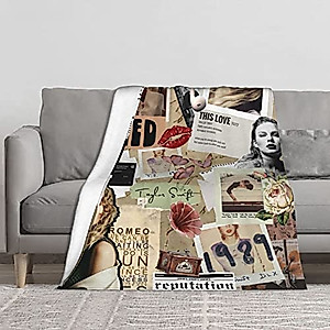 Music Album Blanket Fashion Throw Blanket Flannel 50x60 Inch Soft Warm Winter Bedroom Decoration Gift for Women Adults
