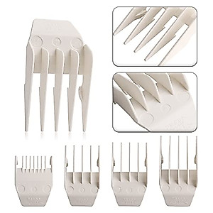Professional Peanut Clipper Guards - 4-Piece Clipper Guides For Wahl Peanut, Trimmer Cutting Guides Set - Competible with Peanut Blade, White
