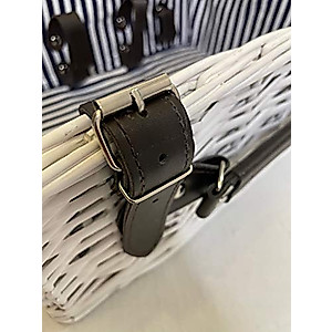 Picnic Basket for 2 Person Picnic Hamper Set Ceramic Plates Metal Flatware Wine Glasses S/P Shakers Bottle Opener Picnic Set | Picnic Tote