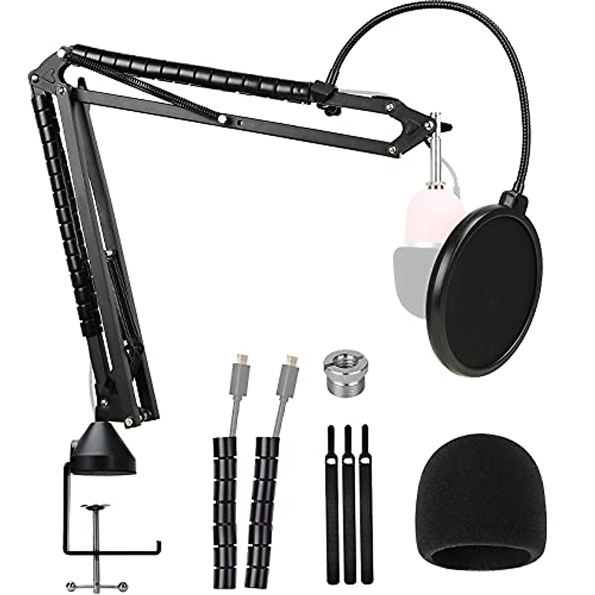 Razer Seiren Mini Mic Boom Arm with Microphone Windscreen and Dual Layered Mic Pop Filter for Razer Seiren Mini USB Streaming Microphone by YOUSHARES