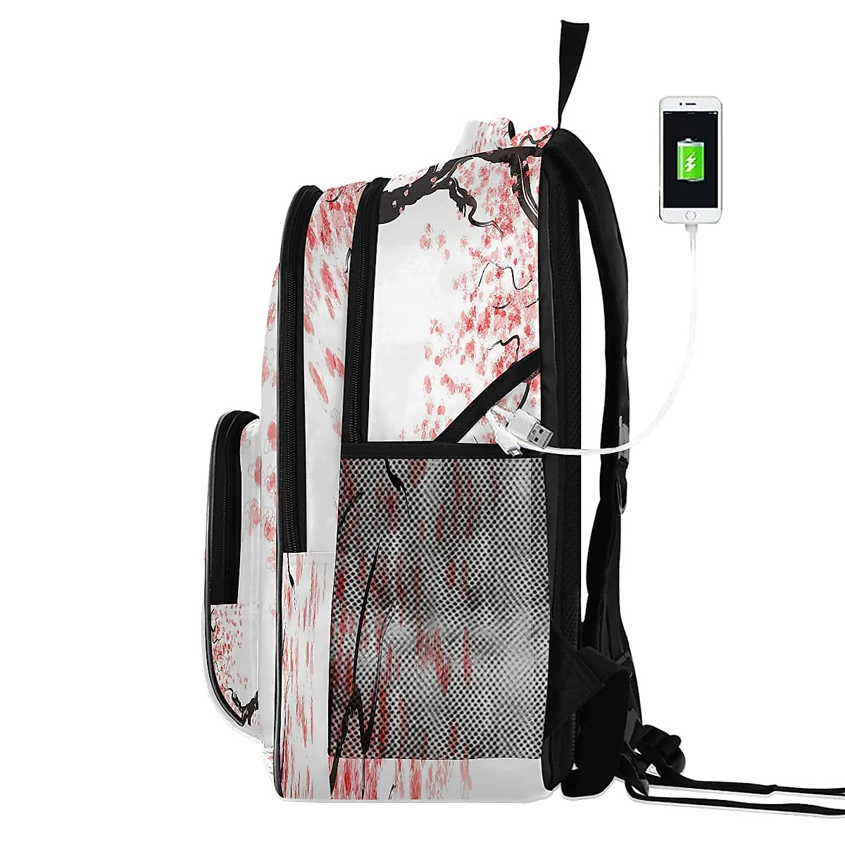 School Backpack Japanese Cherry Tree Blossom Bookbag Schoolbag for School Travel
