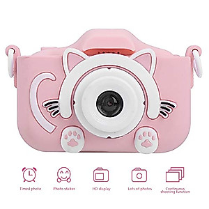 Children Camera, 2400W Pixels Durable ABS Practical Digital Children Camera, for Children Kids(Pink, Pisa Leaning Tower Type)