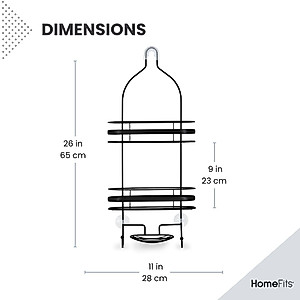 Hanging Shower Caddy Organizer Over Shower Head, Rust Resistant Rack Shower With Soap Holder and 2 Shelves For Shampoo, Bathroom Shower Organizer AMG (Matte Black)