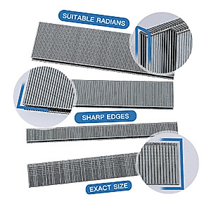 SITLDY 18 Gauge 1600-Count, 1/4 Inch Narrow Crown Staples (1/2"+3/4"+1") and Brad Nails (5/8"), 400 per Size, Galvanized