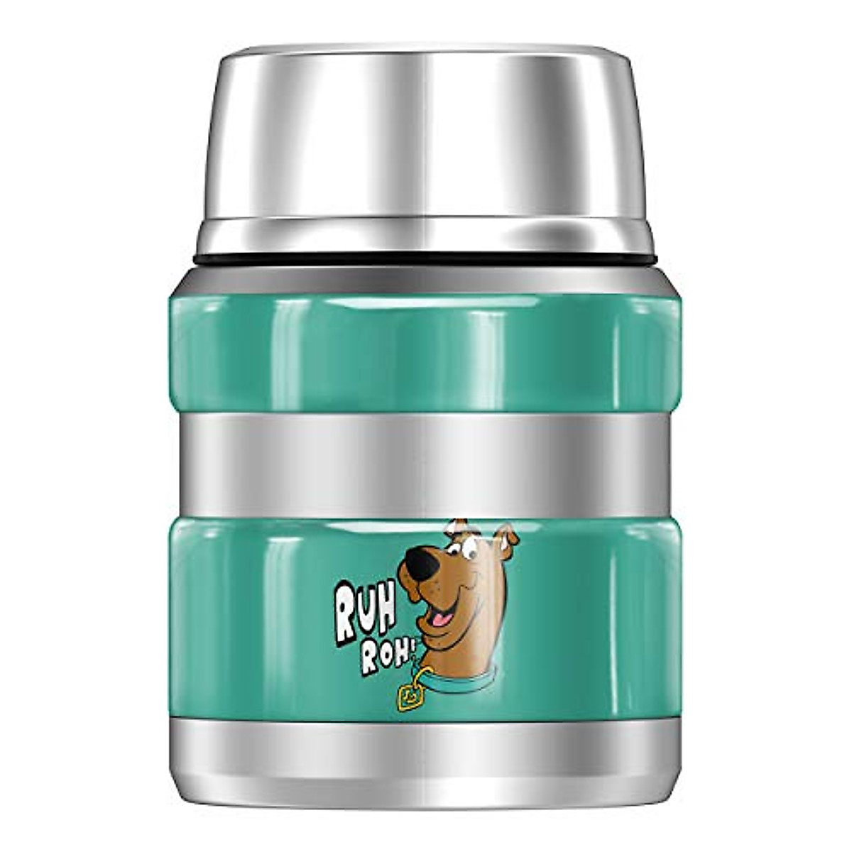 THERMOS Scooby-Doo Ruh Roh Face, STAINLESS KING Stainless Steel Food Jar with Folding Spoon, Vacuum insulated & Double Wall, 16oz