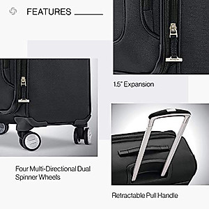 Samsonite Solyte DLX Softside Expandable Luggage with Spinner Wheels, Midnight Black, Checked-Large 29-Inch