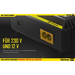 Nitecore Digicharger D4 Battery Four Bays Charger with LCD Display