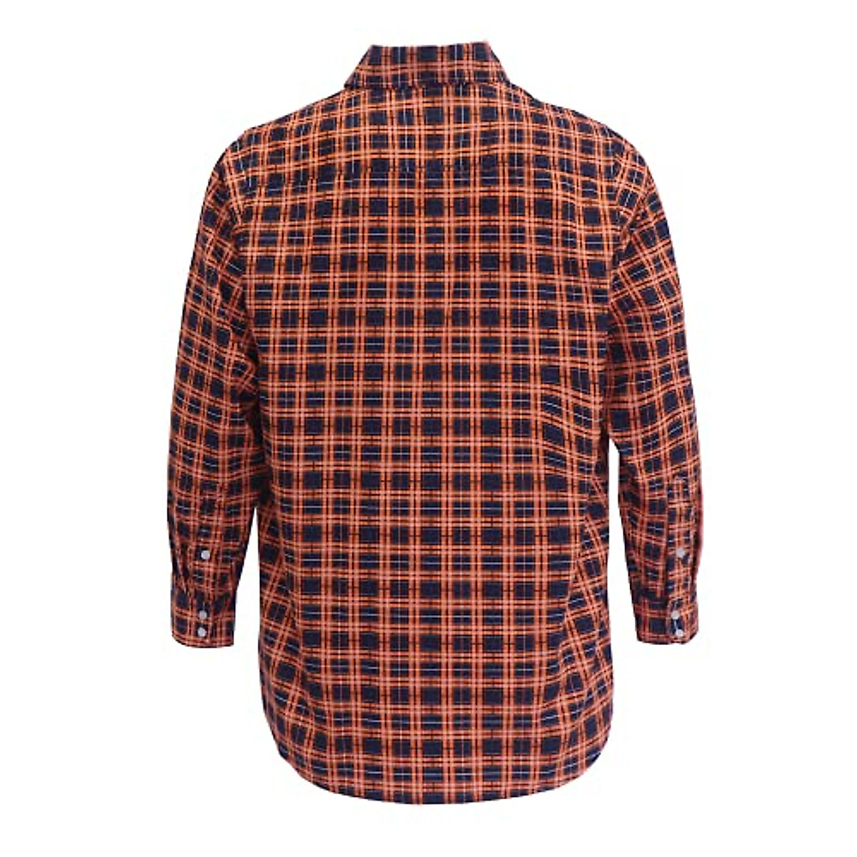 TICOMELA FR Shirt for Men Flame Resistant Shirts 6.5oz Light Weight Orange/Black Plaid Men's Fire Retardant Snap Shirts