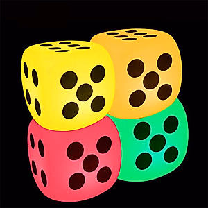 Electronic LED Game Dice with 7 Changing Colors, 5Pcs