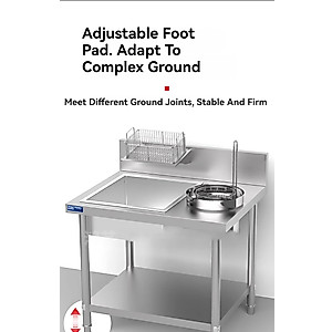 Stainless Steel Breading Table - Commercial Chef Base Manual Breading Prep Station Freestanding Stainless Steel Fried Chicken Breading Worktop Commercial Fried Chicken Base 39Inch (39inch)
