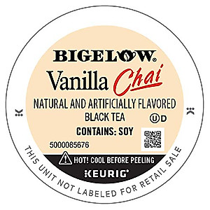Bigelow Vanilla Chai Keurig K-Cup Pods Black Tea, Caffeinated, 12 Count (Pack of 6), 72 Total K-Cup Pods