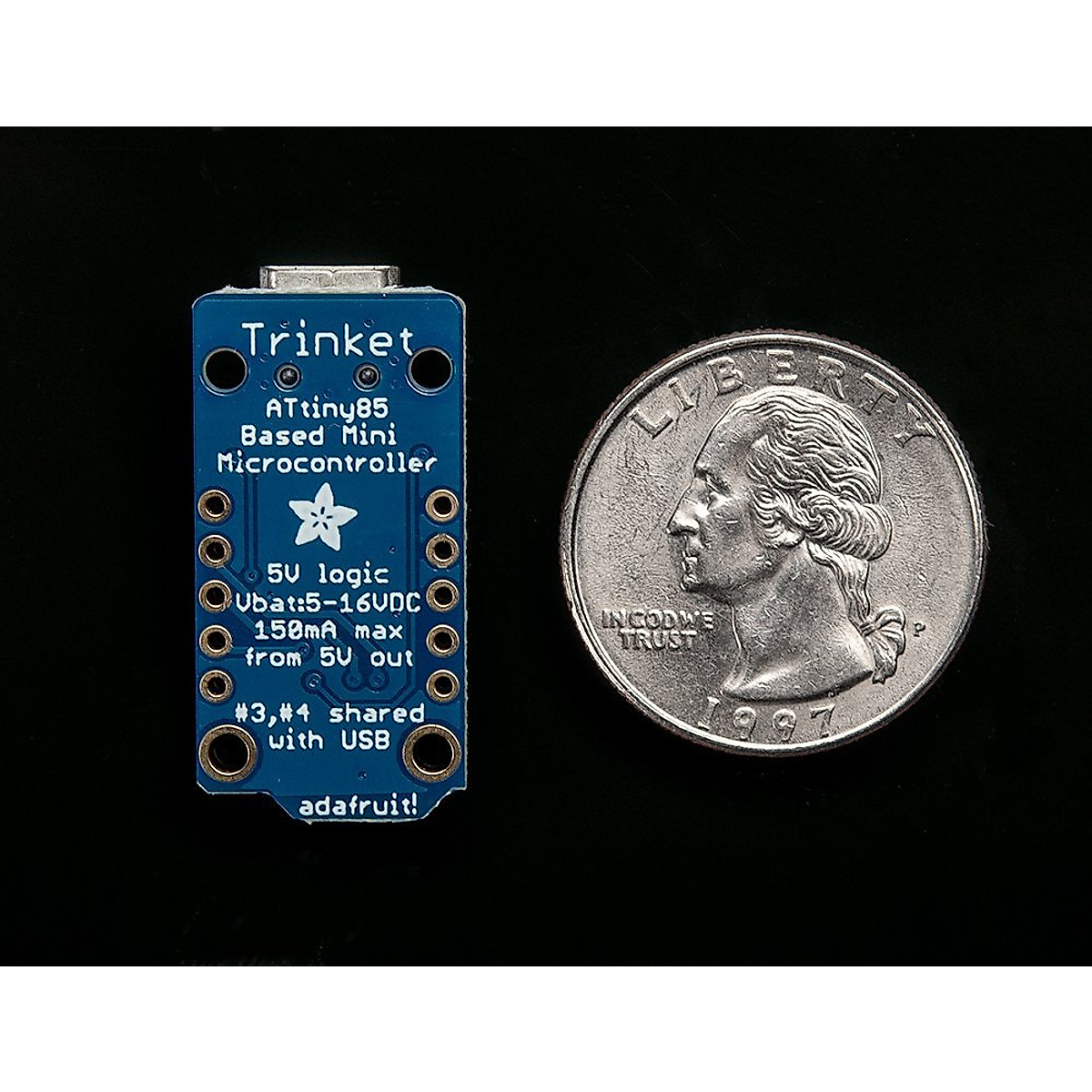 Adafruit (PID 1501 Trinket - Mini Microcontroller - 5V Logic
