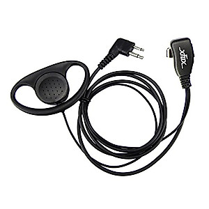 XFOX Walkie Talkie Earpiece 2Pin D Shape Earpiece Headset Push to Talk Mic compatiable with Moto Two Way Radio Walkie Talkie CP040 CP200 CLS1410 CLS1450 GP208 GP2000 GP3188 Etc.