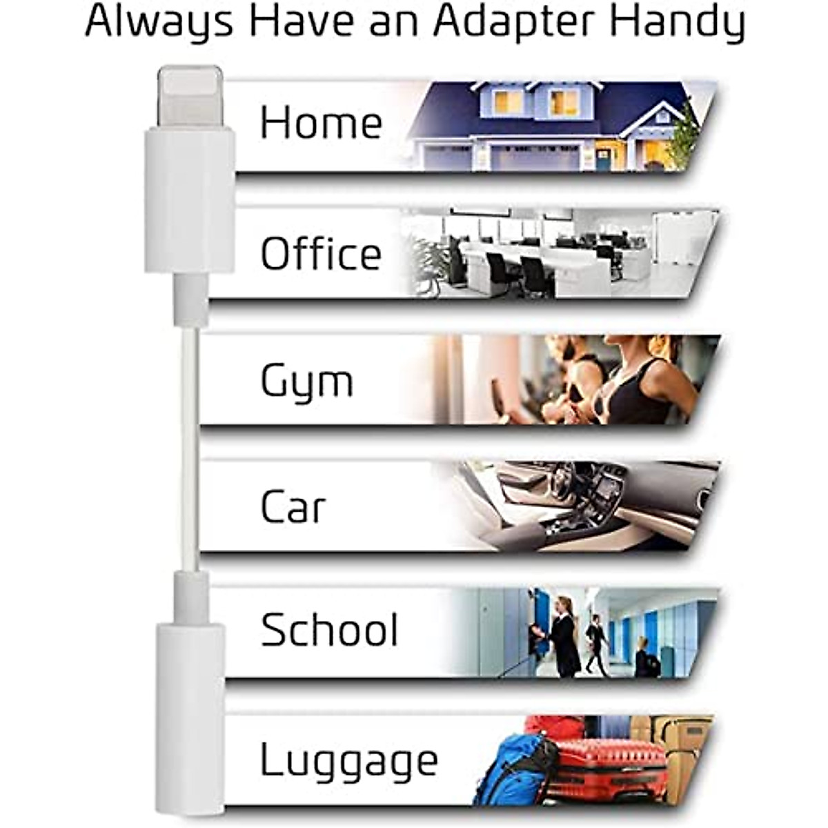 Apple MFi Certified 1 Pack Lightning to 3.5 mm Headphone Jack Adapter Connector Aux Audio Earphones Headphone Dongle Stereo Cable Compatible with iPhone 14 13 12 11 8 X XR XS Support All iOS System