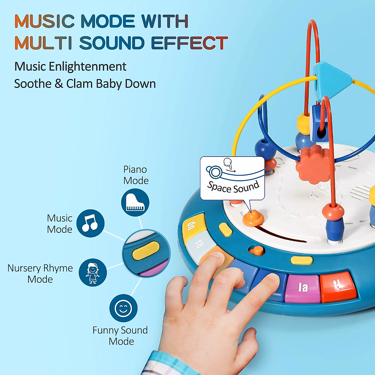 LTKFFFdp Baby Crawling Toys 6 to 12-18 Months Boy Girl Bump and Go Music Light Baby Einstein Toys for 1 Year Old, Developmental Infant Gross Motor Toys for Baby First Birthday Gift Sensory Toys