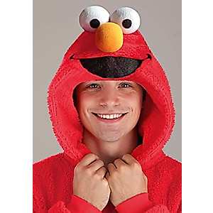 Sesame Street Elmo Costume for Adults - Men's & Women's Sesame Street Elmo Hooded Jumpsuit - Officially Licensed S Red