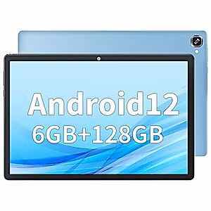 TUOHAITIME Tablet 10.1 inch Android 12 Tablet 2023 Newest 6GB+128GB Storage Octa-Core Processor, Dual Camera, Fastest WiFi 6, Bluetooth, 512GB Expand Support, IPS Full HD Display (Blue)