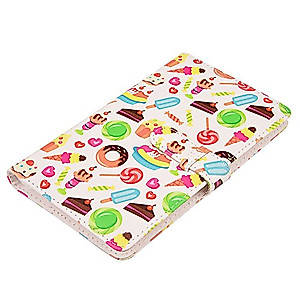 Sunmns Wallet PU Leather Photo Album Compatible with Fujifilm Instax Mini 11 9 8 90 8+ 26 7s Instant Camera Film, Polaroid Snap Zip Z2300 PIC-300 Film (Desserts)