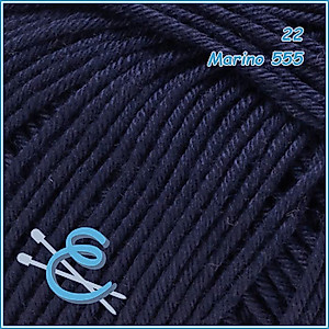 OMEGA NO.6 [70grs] by Omega - Soft Yarn 100% Mercerized Cotton Yarn - Color 22 Navy Blue 555