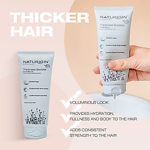 Naturigin Volumizing Shampoo - Vegan and Organic Hair Thickening Shampoo for Instant Hair Volume - Shampoo for Hair Growth that Prevents Hair Loss in Thin Hair, Free from Harsh Chemicals and Parabens