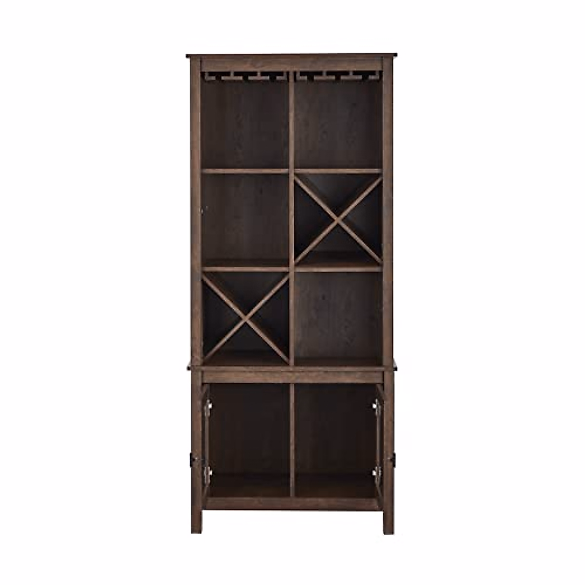 Home Source 72" Wood Exquisite Bar Wine Cabinet with Storage,Liquor Cabinet with Removable Wine Racks,Bookcase,Kitchen Pantry Storage Cabinet for Kitchen,Dining Room, Living Room,Mahogany
