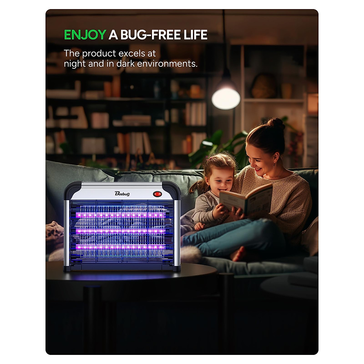 Buzbug LED Bug Zapper Indoor, 10 Years Lifespan 3 Lamps Sustainable Less Power, 3800V Powerful Electric Mosquito Zapper, Durable Fly Trap Mosquito Trap, Fly Killer Fly Zapper -MA009