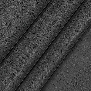 Eclipse Fresno Modern Blackout Thermal Rod Pocket Window Curtain for Bedroom (1 Panel), 52 in x 63 in, Charcoal