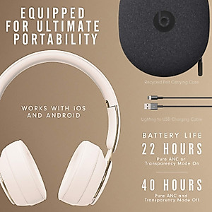 Beats Solo Pro Wireless Noise Cancelling On-Ear Headphones - Apple H1 Headphone Chip, Class 1 Bluetooth, 22 Hours of Listening Time, Built-in Microphone - Ivory