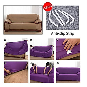 OITTO L Shaped Stretch Sofa Cover,Sectional Sofa Cover,Thickened Elastic Covers for Kids Pet Sofa - 4 Seater Navy Blue Universal Furniture Protector (235~300cm)