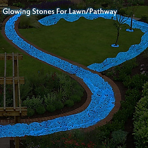 200pc Luminous Stone Glow Stones Pebbles Glow in The Dark Pebbles for Walkway Backyard Pathway Lawn Potted Plant Flower Decor,White