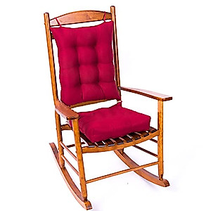 HERMJ Wooden Rocking Chair Cushions Indoor Durable Fabric Superior Comfort Softness for Indoor Outdoor Home Life Recliner 2 Piece Set,17"x17"and Seat Back 21"x17"
