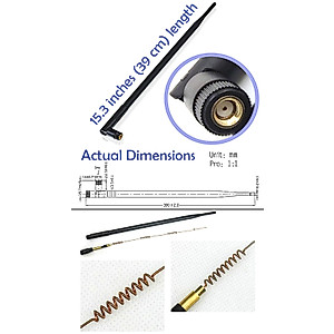 Set of 2 Omni-Directional Wi-Fi Long Range Dual Band 9 Dbi Antenna 2.4/5Ghz 802.11n/b/g and 2 RF U.FL Mini PCI to RP-SMA Female Pigtail Antenna Wi-Fi Cable (Kit for Routers, mini PCIe Cards)