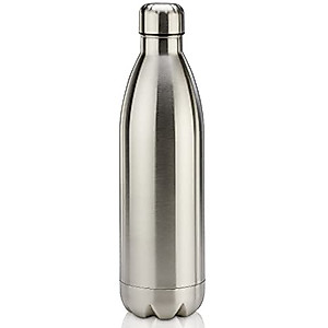 PARNOO Hot & Cold Stainless Thermos Bottle 30 oz, Triple Wall Vacuum Insulated Stainless Steel, 13 inchx4 inch