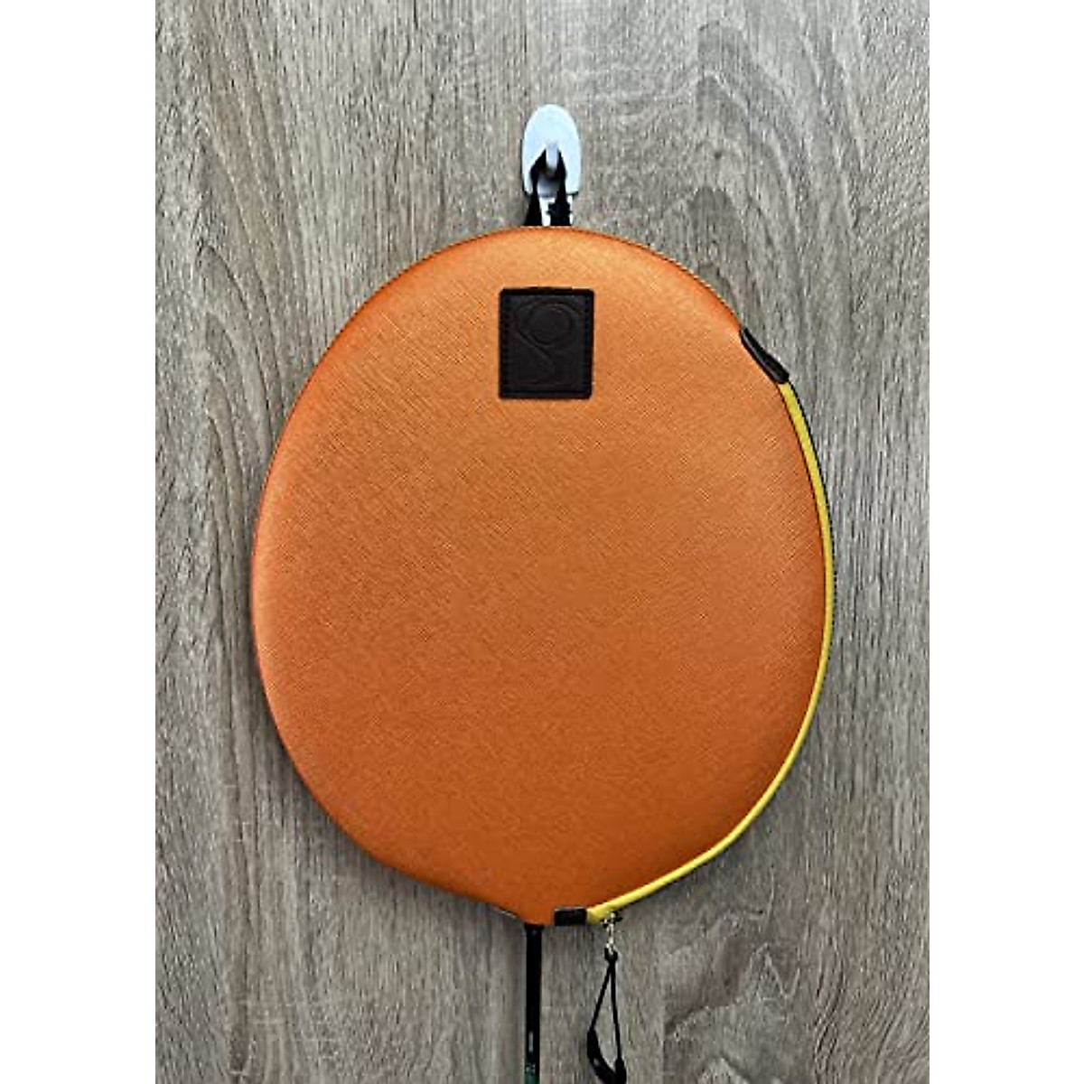 OneJoy Badminton Paddle Cover, Badminton Racquet Sleeves, Badminton Racket Bag with Zipper, for Single Badminton Racket, AJ20-335 Orange Color 26cm x 22cm