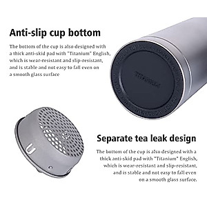 Boundless Voyage 300ml(10.56 fl.oz) Titanium Vacuum with Filter Double Layer Lightweight Portable Tea Coffee Wine Whisky for Hiking Camping Picnic Gift A-Ti3009D