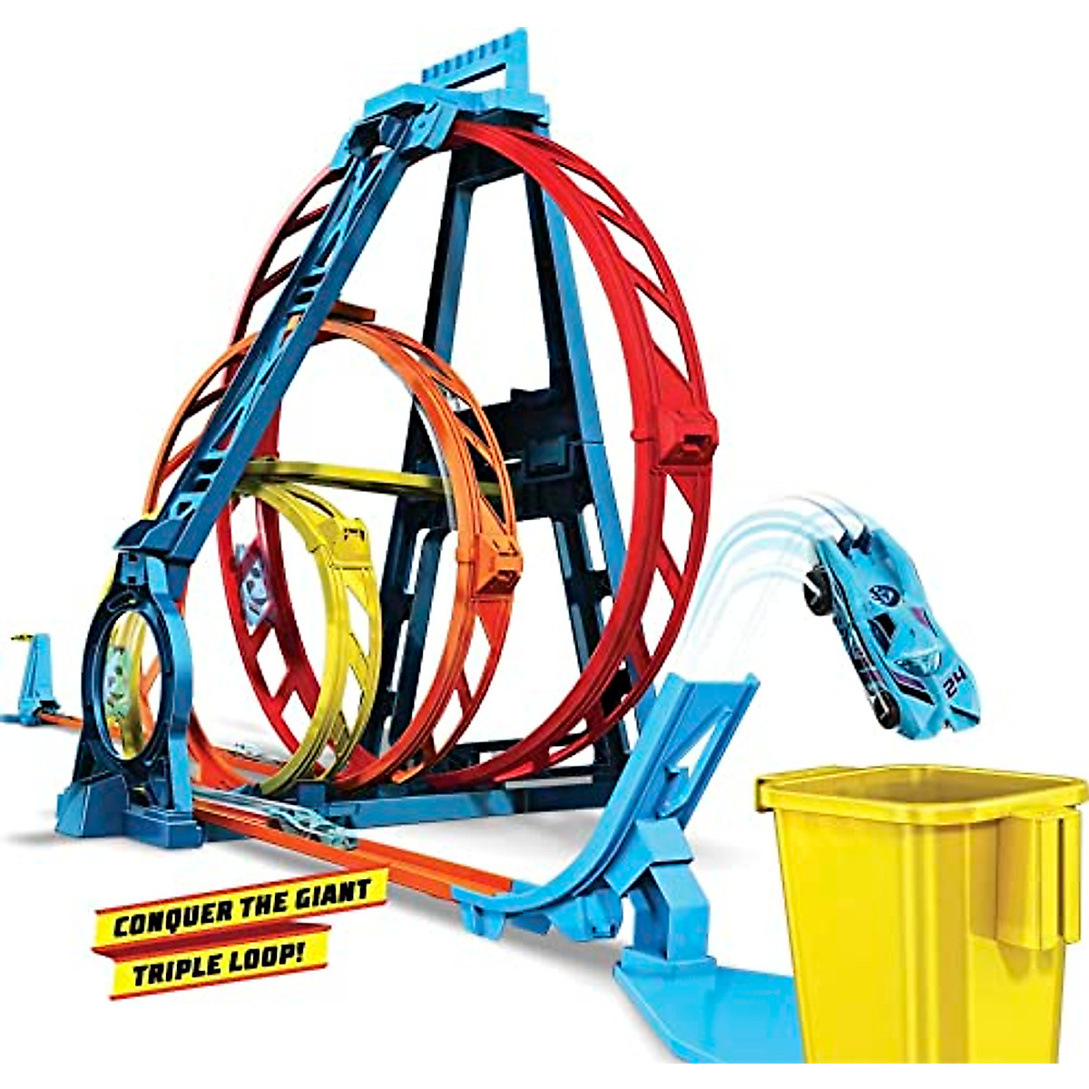 Hot Wheels Track Builder Playset Triple Loop Kit, Multiple Configurations, Connects to Other Sets, 1:64 Scale Toy Car