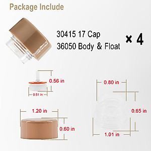 RK-17VB Vacuum Breaker Float Kit, Anti-Siphon Wall Faucet Repair Kit, Anti Siphon Valve Repair Kit, Compatible with Woodford Model 17 (4 Packs)