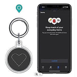 MIGZOE Case Compatible with AirTag, Anti-Scratch Full Body Protective Cover for Air Tag, AirTag Finder Holder with Keychain Ring (Love Heart)