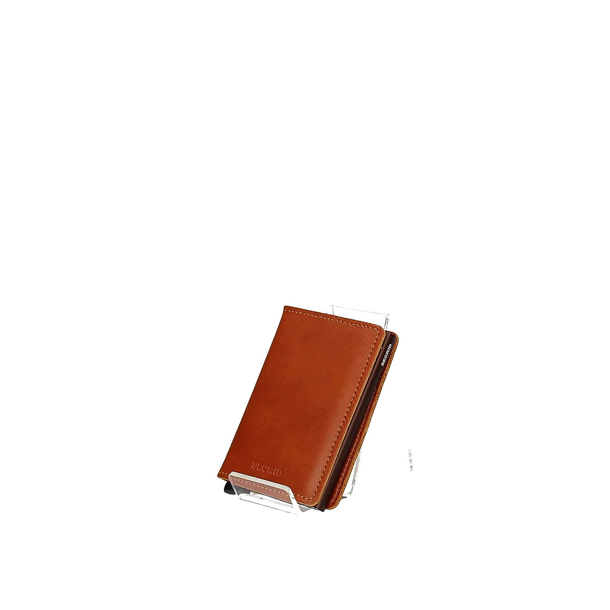 SECRID - Secrid Slim wallet Genuine Original Cognac Leather Brown RFID Safe Card Case for max 12 cards