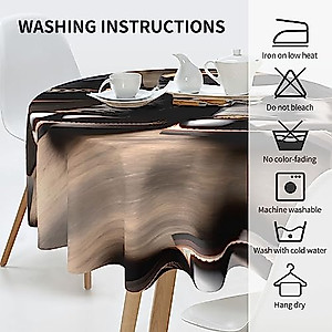 FRESQA Cowboy Black Hat Western Boots Round Tablecloth 60 NCH,Waterproof Washable Kitchen Dining Room Round Tablecloth