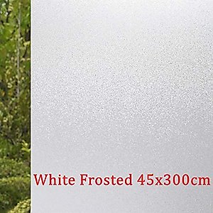 Removable self-Adhesive Wall Sticker Paper 45x300/60x300cm Frosted Window Film Waterproof Self Adhesive Vinyl Bathroom Glass Privacy Sticker for Home Office Decorative (Color : 45 x 300cm)